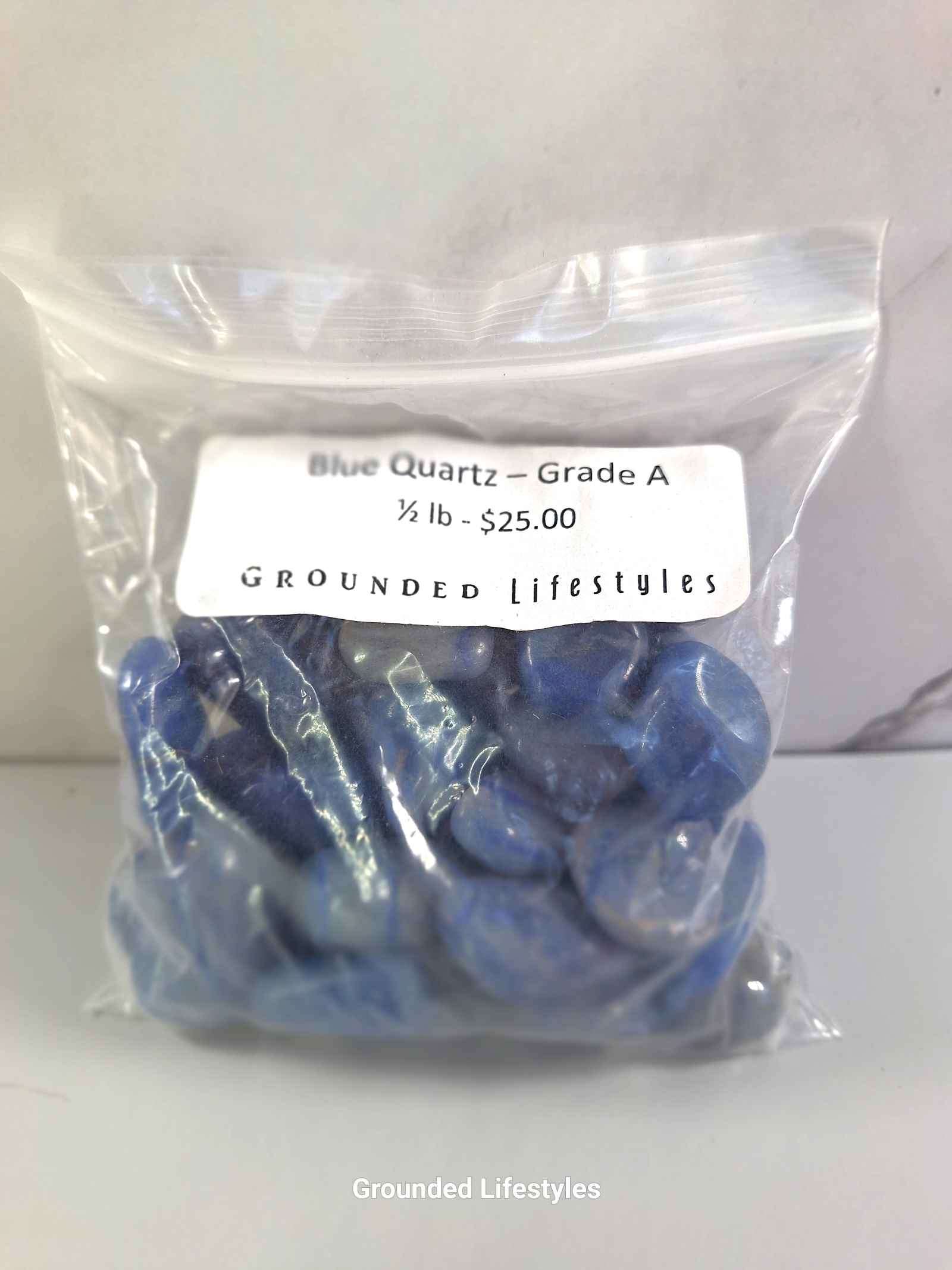 Blue Quartz Half Pound Tumbled Stone: Calming and Protective - Grounded ...